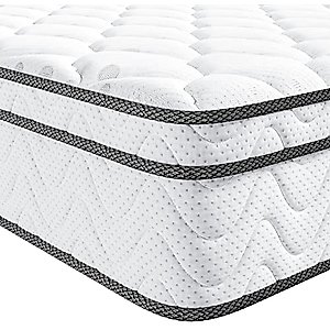 Vesgantti 10.2 Inch Multilayer Hybrid Queen Mattress - Multiple Sizes & Styles Available, Ergonomic Design with Breathable Foam and Pocket Spring/Medium Plush Feel