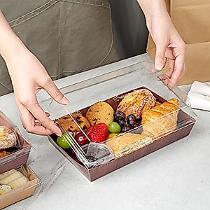 Restaurantware Matsuri Vision Clear Plastic Lid - Fits Large Sushi Tray - 100 count box