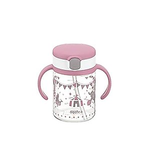 Richell Aqulea Outing Straw Mug 200ml Pink