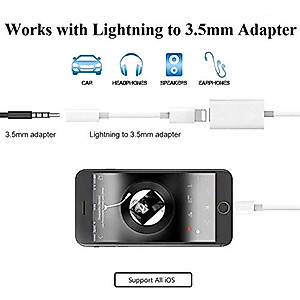 [Apple MFi Certified] iPhone Adapter & Splitter, 2 in 1 Dual Lightning Headphone Jack Aux Audio & Charge Adapter Dongle for iPhone 13/12/SE/11/XS/XR/X/8/7 Support Call + Charge + Sync + Music Control