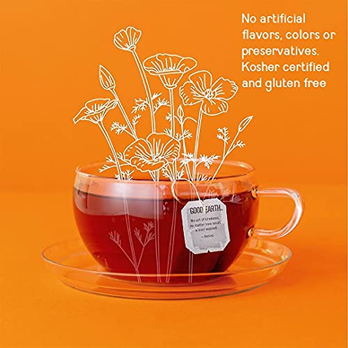 Good Earth Organic Herbal Tea, Sweet & Spicy, Caffeine Free, 18 Count (Pack of 6)