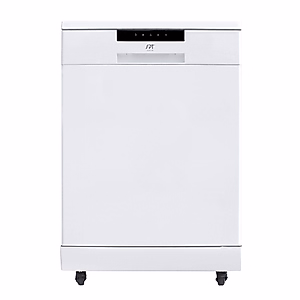 SPT SD-6513W 24″ Wide Portable Dishwasher with ENERGY STAR, 6 Wash Programs, 10 Place Settings and Stainless Steel Tub – White