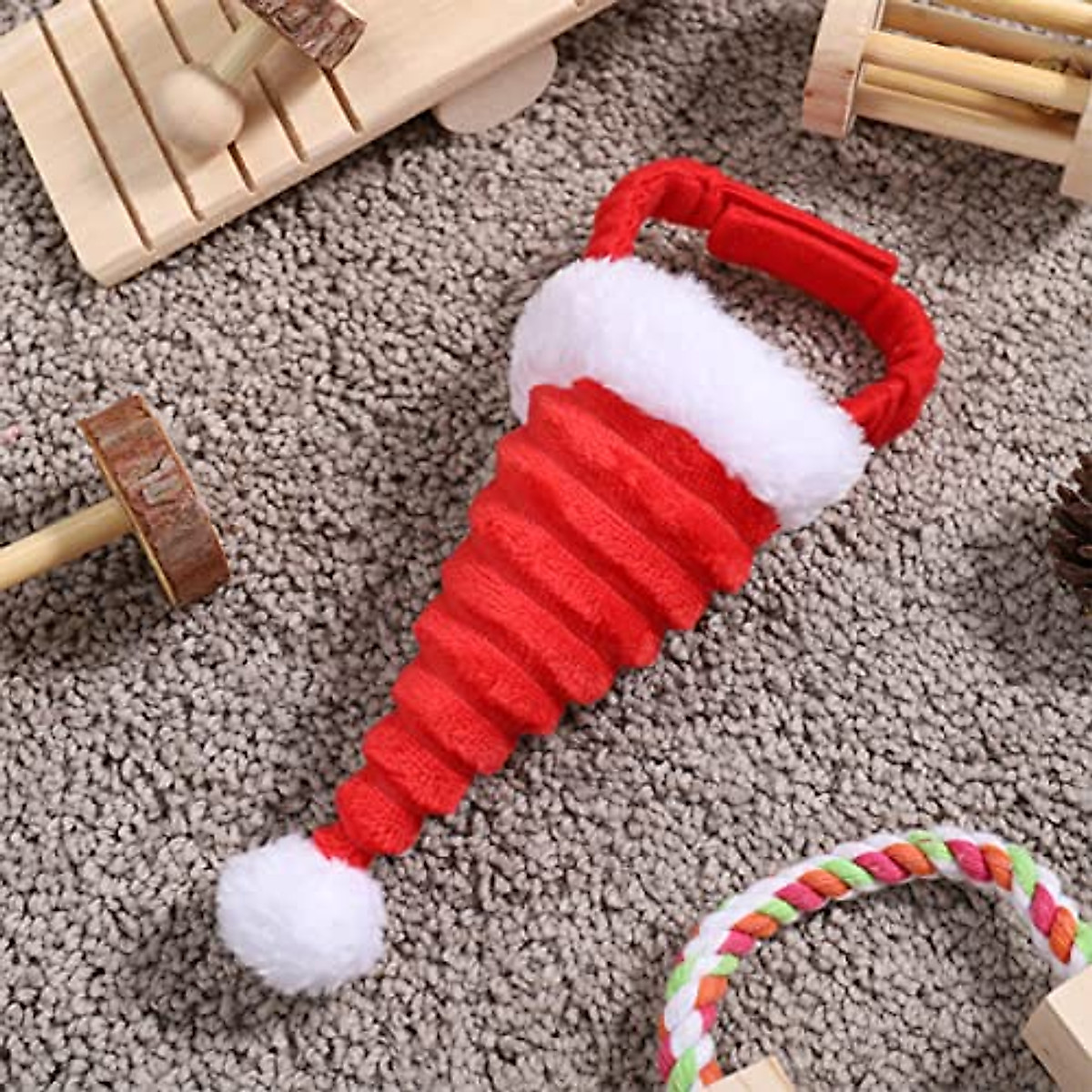 POPETPOP Guinea Pig Costume - Cat Santa Hat Pet Christmas Hat Santa Claus Cap Head Accessories for Rabbit Hamster Guinea Pig Rats Kitten and Small Animals