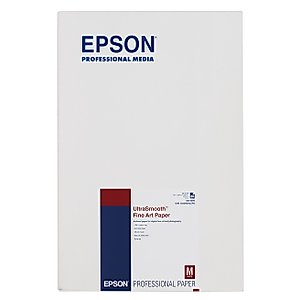 Epson UltraSmooth Fine Art Paper, 13 x 19 Inch, 25 sheets (S041896) , White