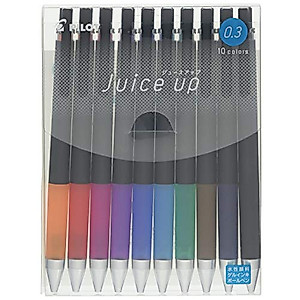 PILOT Knock Gel Ink Extra Fine Ballpoint Pen, Juice Up 03, 10 Color Assorted (LJP200S3-10C)