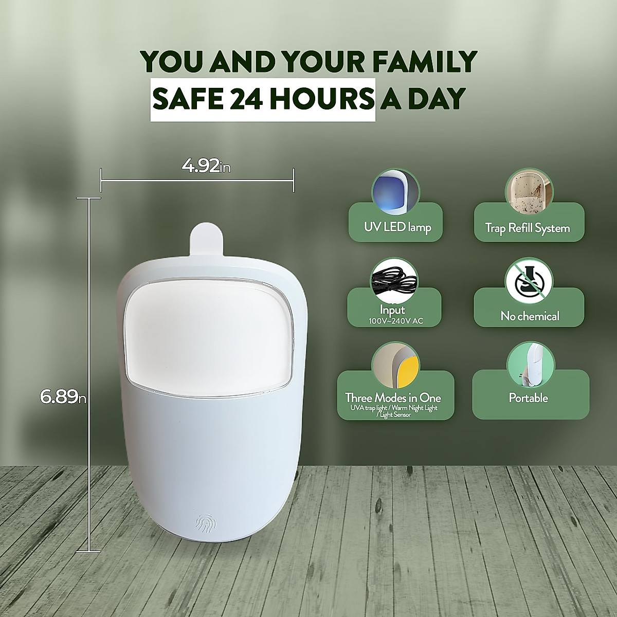 Smart Protector Electronic Bug Trap with Smart UV Light Refills - 5 Glue Bars - Indoor Fruit Fly & Gnat Trap -Bug Trap & Flying Insect Catcher - Pet-Friendly