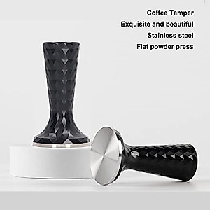 MOTUZP Coffee Tamper Food Grade Safe Coffee Hand Tamper with Flat Stainless Steel Base Professional Coffee Hand Tamper (51mm)