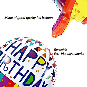 30 Pcs Happy Birthday Floating Balloons helium Foil Balloons Aluminum Foil Globe Balloons 18 Inches Party for Birthday Party Decoration, 10 Patterns