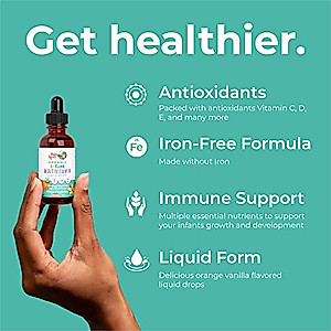 Multivitamin & Multimineral for Infants by MaryRuth's | USDA Organic | Sugar Free | Liquid Vitamins for Babies 6-12 Months | Immune Support & Overall Wellness | Vegan | Non-GMO | 2 Fl Oz