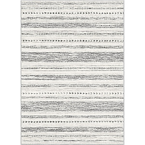 EISUROM Moroccan 8x10 Area Rug: Soft Ultra Thin Machine Washable Farmhouse Area Rugs for Living Room Non-Slip Neutral Modern Geometric Indoor Floor Carpet for Bedroom Under Dinning Table Beige/Grey