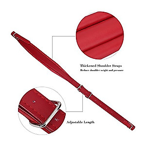 VGEBY Accordion Straps, Adjustable Accordion PU Shoulder Straps Accordion Strap Set for 16-120 Bass (Red)