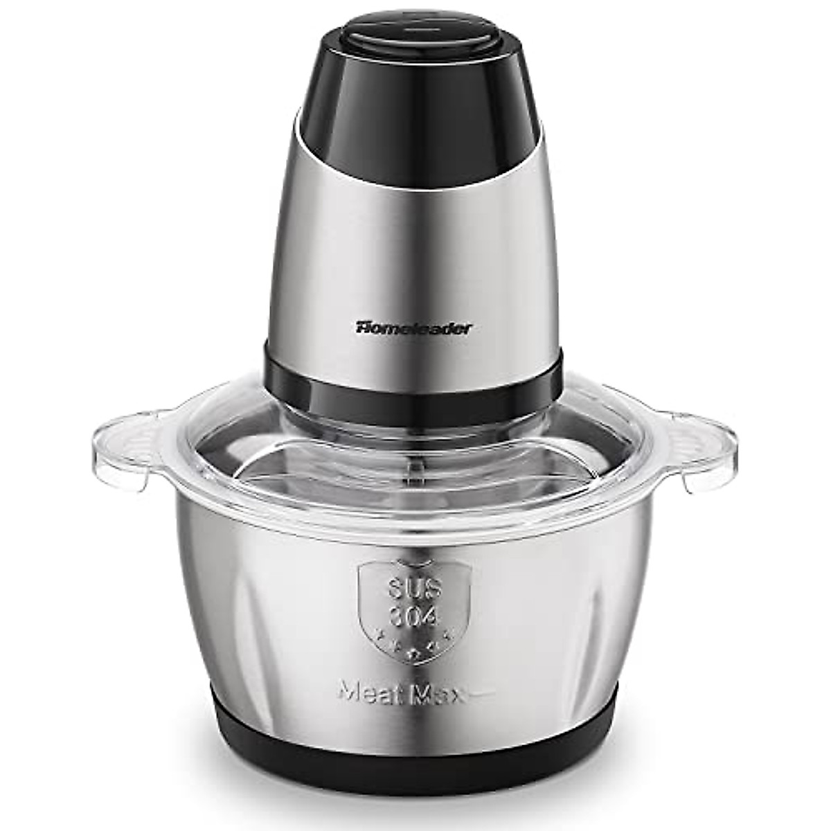 Meat Grinder Electric Food Chopper Processor by Homeleader 8 Cup Chicken Grinder Chopper with Stainless Steel Bowl for Lean Ground Meat Vegetables Fruits Nuts Ice Fast and Slow 2 Speeds 4 Sharp Blades Pure Copper Motor