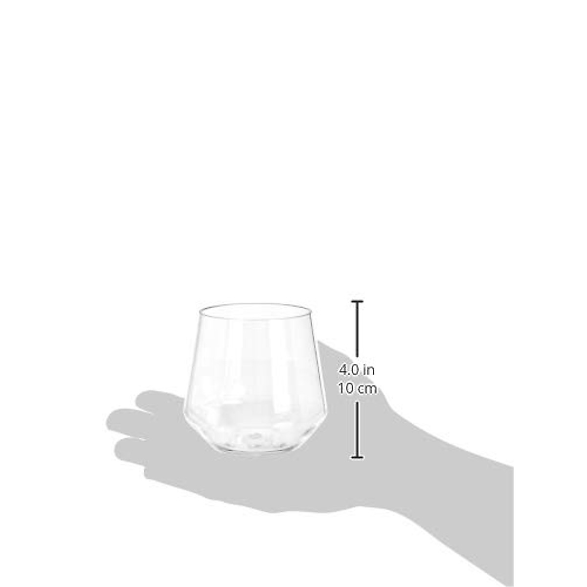 Amazon Basics Tritan BPA-Free Plastic Stemless Wine Glass, 14-Ounce, Clear - Set of 4