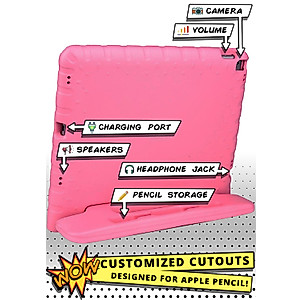 Official Cooper Dynamo Kids iPad Case 9th Generation | iPad 9th Generation Case Kids, iPad 8th/7th/10.2 inch Case for Kids, Lightweight with Screen Protector, Handle, Pencil Holder (Bubble Gum Pink)