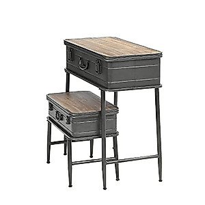 4D Concepts Urban Loft Metal Two Trunk Tables, Rustic Natural Pine
