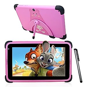 weelikeit Kids Tablet 8 inch Android 11, Learning Tablets for Children, 2+32GB Touchscreen Toddler Tablet with WiFi 6, Bluetooth, Kids App Pre-Installed, YouTube, Case, Stand, Stylus(Pink)