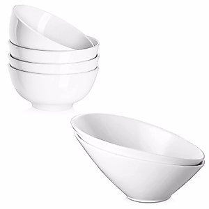 DOWAN 26oz Salad Bowls 2 Pack + 22oz White Cereal Bowls Set of 4