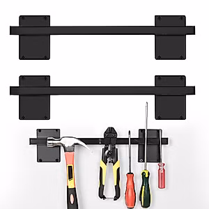 PYBTOOL Heavy Duty Magnetic Tool Holder Strip, Magnetic Knife Strips, Screwdriver Organizer, Garage Tool Storage Rack, Magnetic Tool Organizer Bar for Workspace, Garage, Kitchen(16Inch, 2 Pack)