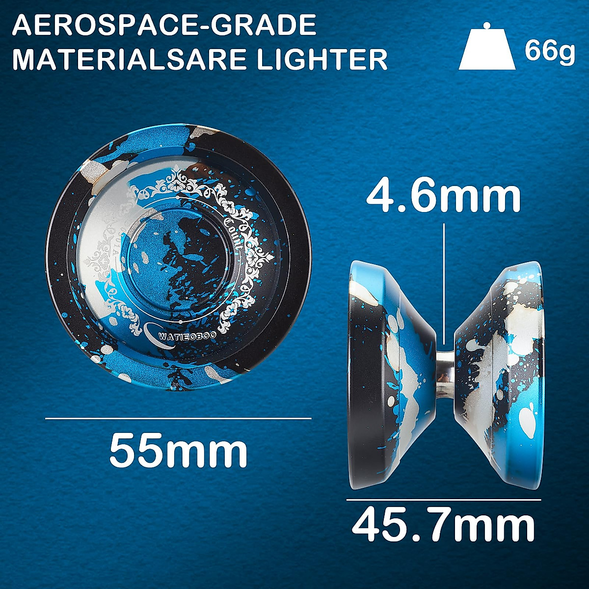 WATIEOBOO WA-01 Dual-Mode Metal Yo-Yo - Beginner Friendly Responsive System for Kids & Unresponsive Trick Yoyo for Adults, Competition-Ready with Gloves, Case & 10 Strings