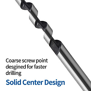 Litoexpe 1/2 Inch x 12 Inch Auger Drill Bit, 3/8-Inch Hex Shank Ship Auger Long Drill Bit for Wood, Plastic, Drywall and Composite Materials