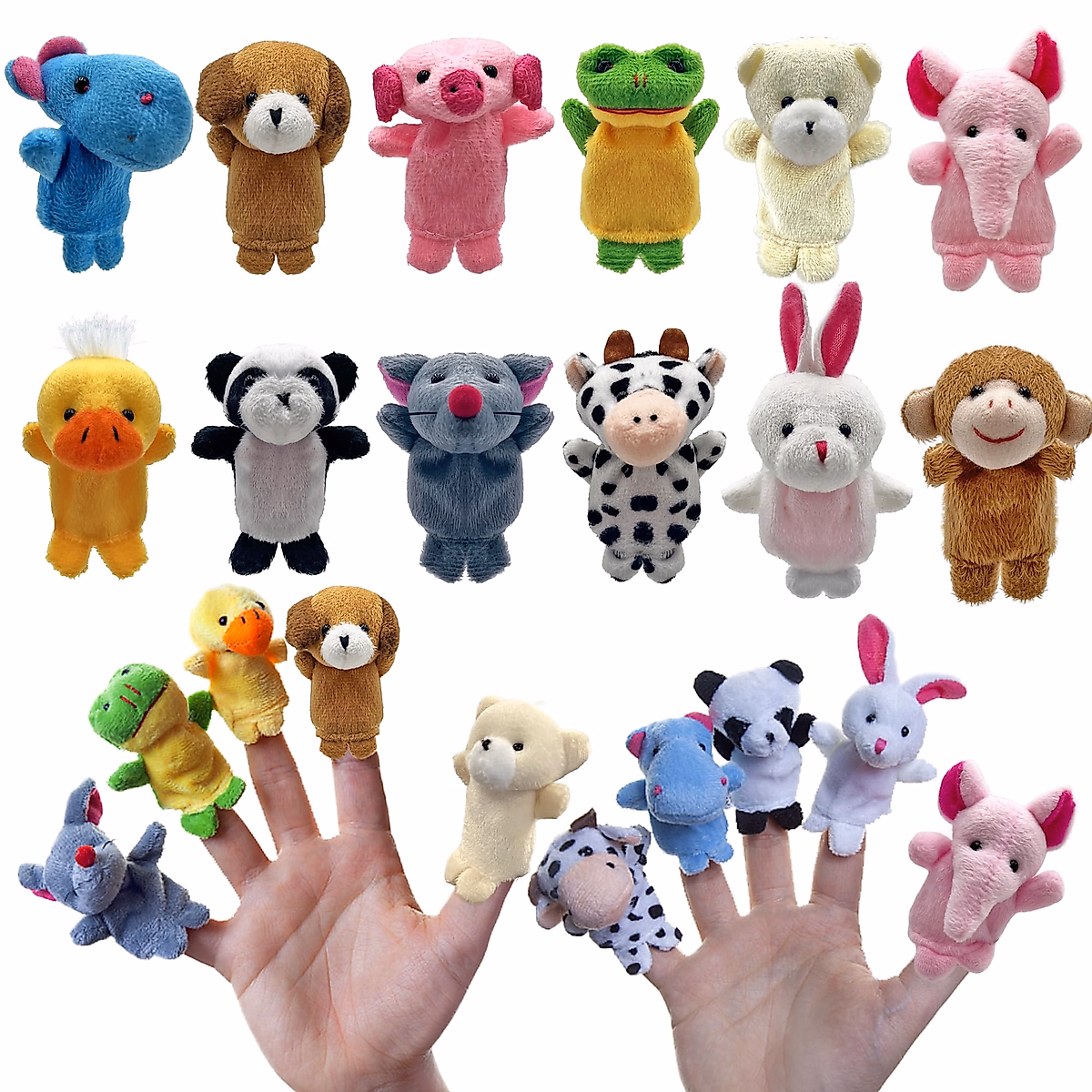 12 PCS Finger Puppets Set Mini Stuffed Animals Finger Puppet for Storytelling Playing Teaching Shows Playtime Schools Birthday Party Favor Supplies