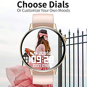 Smart Watches for Women (Make/Answer Call) 1.32" HD Display Fitness Watch with Sleep Blood Pressure Blood Oxygen Heart Rate Monitor, IP67 Waterproof Smart Watch for Android Phones & iOS(Gold)