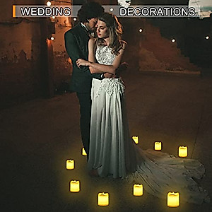 Starkik Flameless Votive Candles, 24Pack and Long Lasting Emulation Candles, LED Lights in Warm for Weddings, Festival Celebration, Outdoor, and Others