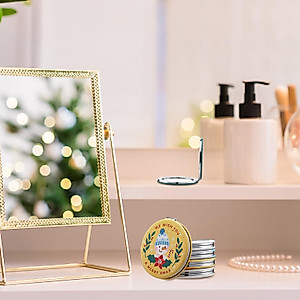 16 Pieces Christmas Compact Mirror Small Magnifying Travel Mirror Bulk Mini Round Pocket Purse Makeup Mirrors Set Folding Portable Handheld 1x/ 2x Magnification for Mom Daughter Christmas Gift