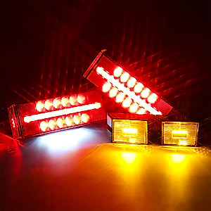 LINKITOM New Submersible LED Trailer Light Kit, Super Bright Fully Waterproof Tail Lights, Combined Stop,Tail Lights,Turn and License Lights Function for Boat Trailer