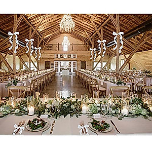 TONIFUL 1-1/2 Inch Wide White Wired Chiffon Ribbon Sheer Organza Ribbons for Crafts Floral Bouquets Wedding Car Party Decorations Valentine's Day Gift Wrapping Bow Making Tree Wreaths Decoration