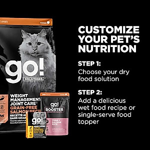 Go! Solutions Weight Management + Joint Care, Grain-Free Dry Cat Food, Salmon Recipe, 6 lb Bag