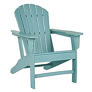 Signature Design by Ashley Sundown Treasure Outdoor Patio HDPE Weather Resistant Adirondack Chair, Blue