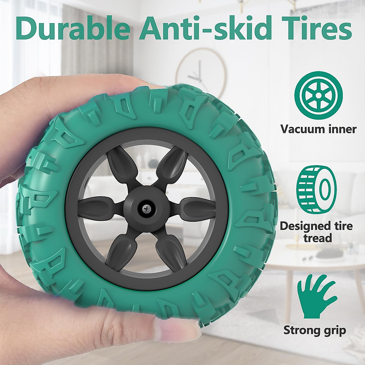 AFUNX Remote Control Car, RC Stunt Double Sided 360° Rolling Rotating Rotation Cars, High Speed Off Road Racing Truck for 6 7 8-12 Year Old Boy Kids Toy (Green)