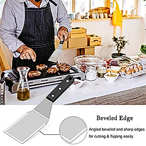 Homikit 14-Piece Metal Spatula Set, Stainless Steel Pancake Fish Egg Hamburger Turners, Griddle Flippers for Kitchen Restaurant BBQ Grilling Cast Iron Skillet, Dishwasher Safe