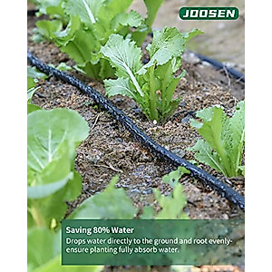 JOOSEN Soaker Hose 25ft 1/2" Flat Double Layer Consistent Drip Hose Saving 80% Water Leakproof Kink Free Vegetable Garden Hose