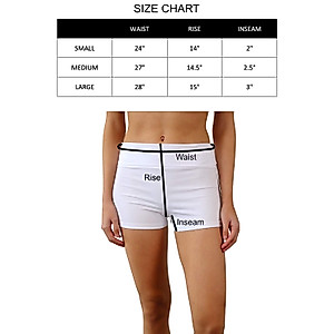 Pure Look Women’s Fold Over Waist Stretch Cotton Active Yoga Shorts, Large, Black