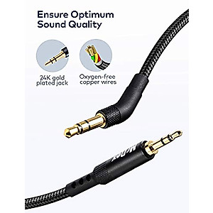 Mr Rex 2.5mm to 3.5mm Audio Aux Cable for Bose 700 QuietComfort QC45 QC35II QC35 QC25 Headphones, JBL E45BT E55BT Headsets, Headphone Replacement Cord Nylon Braided Cable Stereo Adapter 5ft/1.5m,Black