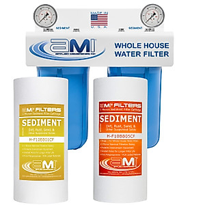 Applied Membranes Inc. 2-Stage Whole-House Water Filter System, 1-Micron and 5-Micron 4.5-Inch by 10 Fine-Sediment Filter Cartridges