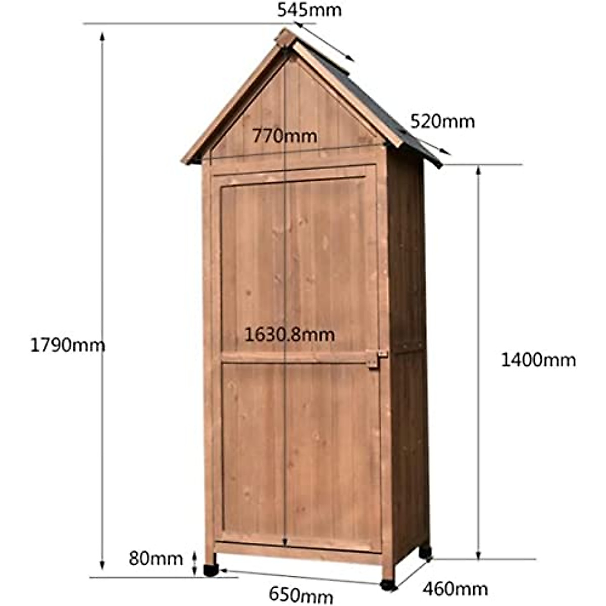 MUWIZ Outdoor Storage Shed, Storage Shed and Tool Shed Outdoor Garden Storage Shed, Outside Tool Sheds w/Asphalt Waterproof Roof
