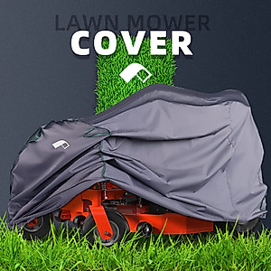 PALON Riding Lawn Mower Cover, Riding Lawn Mower Cover 46 inch Deck, Heavy Duty Riding Mower Cover 72 x 55 x 46 inch, Waterproof and Sun Protection, Garden Tractor Cover with Storage Bag