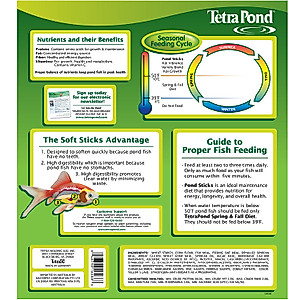 Tetra Pond Sticks, Koi Fish & Goldfish Food, Soft Sticks, Easy to Digest Floating Pond Fish Food, 6.61 pounds