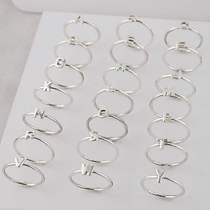 FashionJunkie4Life Sterling Silver Letter B Ring, Sizes 5-10, Initials Words Stacking Bands (9)