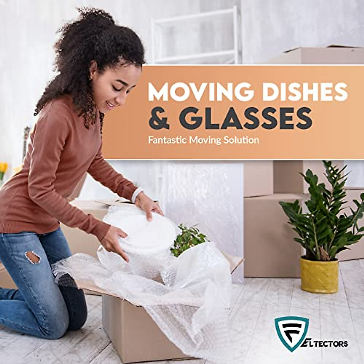 Felt Plate China Storage Dividers Dish Protectors 48 Pack White Extra Large Thick and Premium Soft (White, Round)