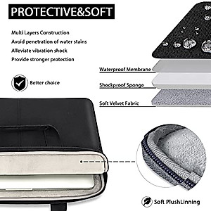 KCY Laptop Bag Case 15.6 Inch with Shoulder Starp, Slim Computer Sleeve Cover Compatible with MacBook Air 15 M2, New MacBook Pro 16 M1 2021-2023, 15-16 Inch Hp Lenovo Dell Acer Asus Notebook, Black