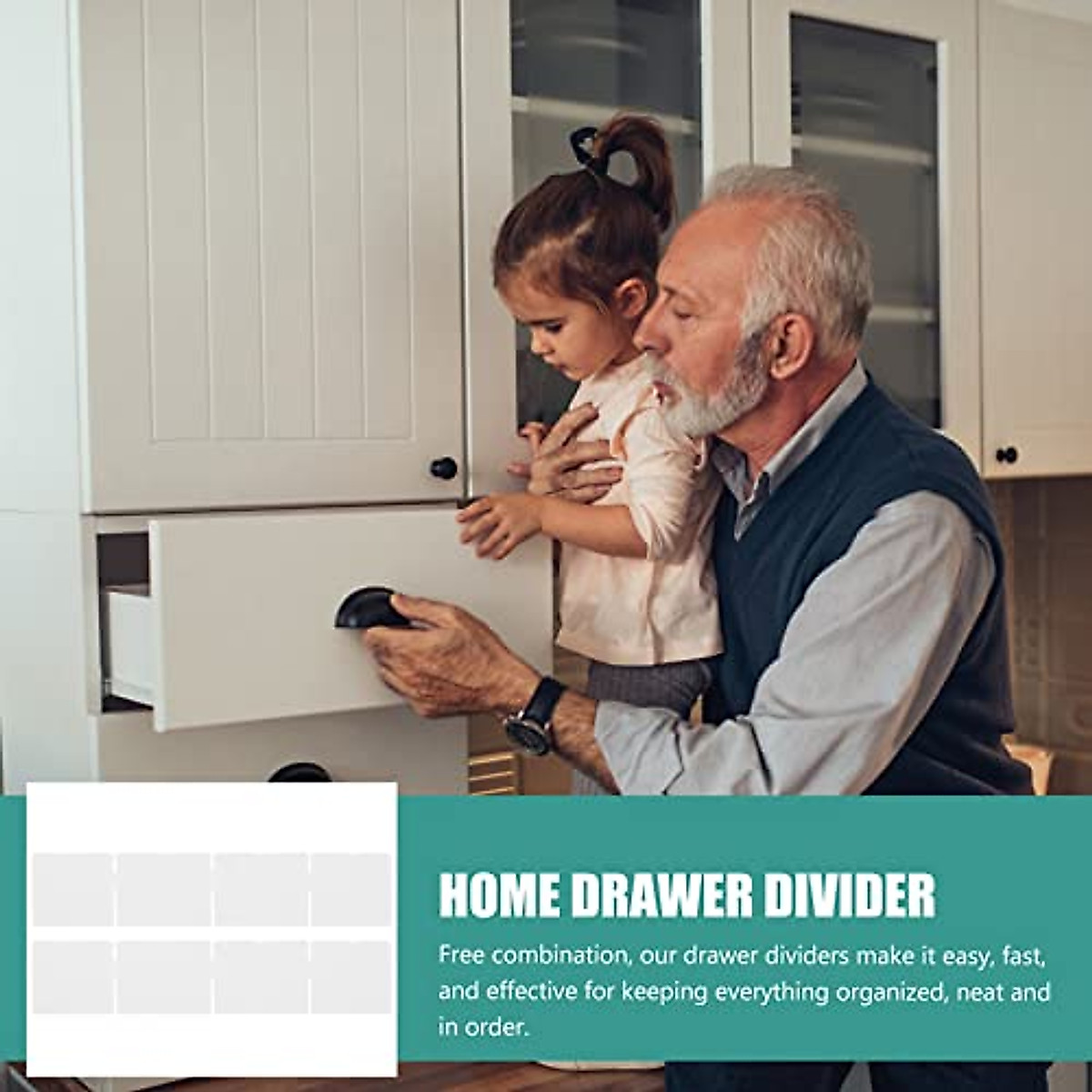 Alipis Grid Drawer Divider 2 Sets Drawer Dividers Organizer Drawer Separators Dresser Drawer Divider Sock Underwear Dividers for Bedroom Closet Clothing Office Kitchen