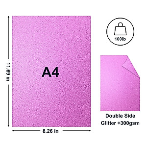 100 lb Heavy Double Sided Colorful Glitter Paper Cardstock 30 Colors 8.5x11 300gsm Thick Pastel Sparkly Card Stock for Cricut Card Making Paper Crafting