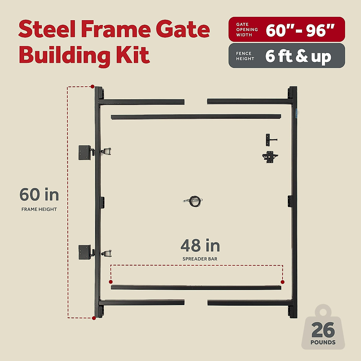 Adjust-A-Gate 2-Pack Anti-Sag Original Wide Width Full-Frame Gate Kit, Fits 60-90" Opening