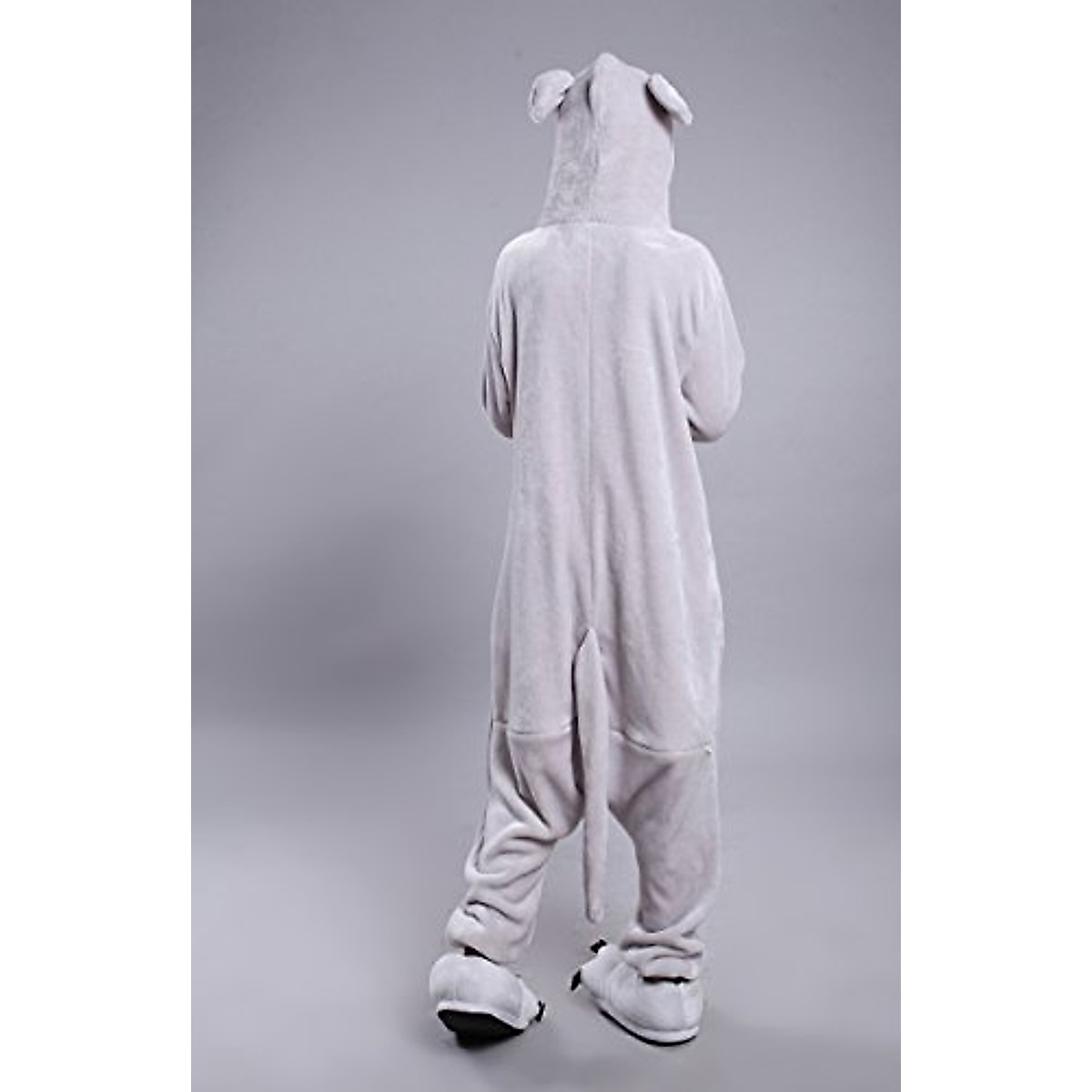 FashionFits Unisex Hoodie Jumpsuit Mouse Costume Pyjama Cosplay Sleepwear Gray XL