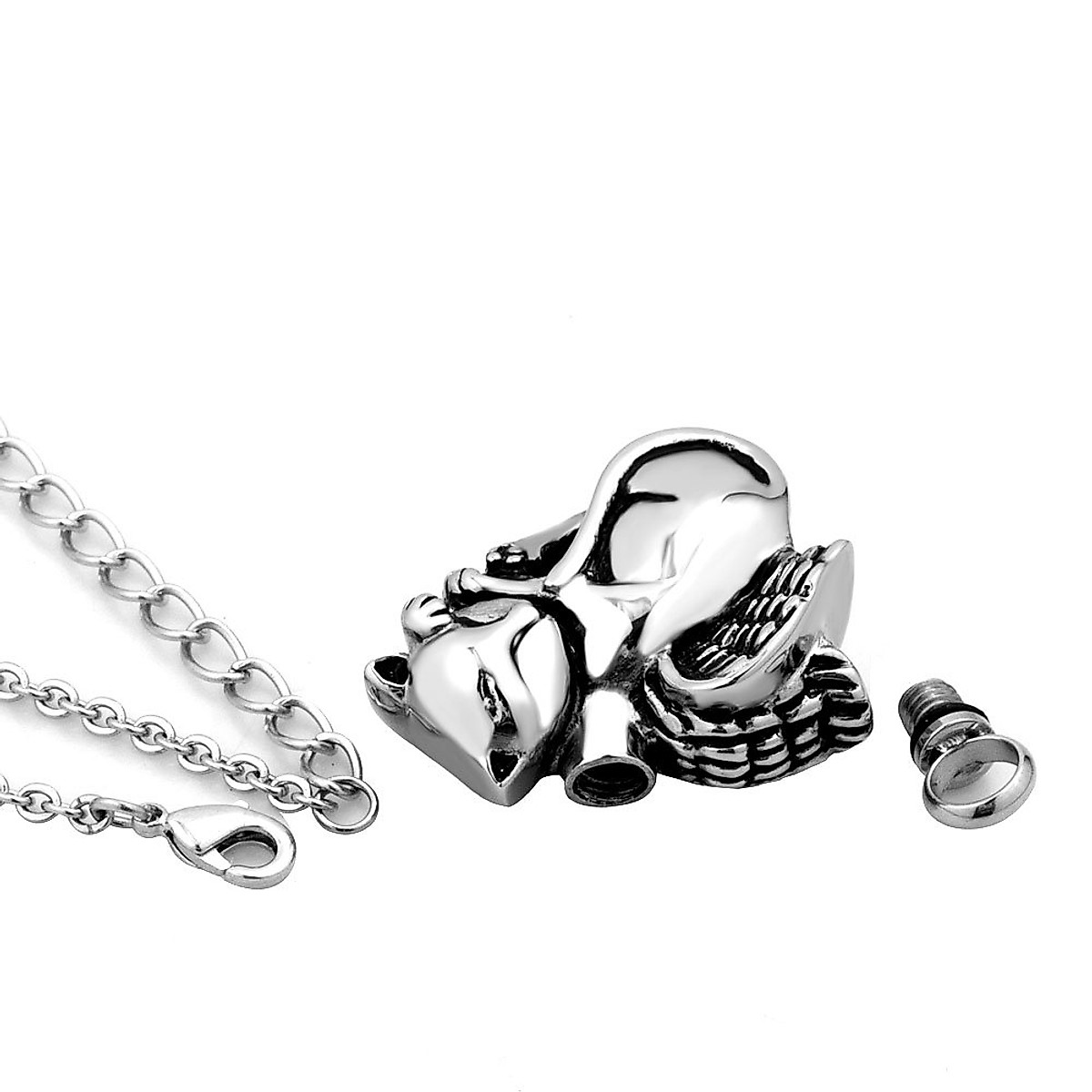 LovelyCharms Cat Animal Urn Necklace For Ashes Keepsake Memorial Cremation Pendant