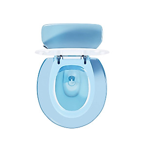 ANZZI XL Comfort Round Oversized Toilet Seat with Cover, Durable High Grade Plastic and Stainless Steel Hinges 800 Pound Capacity Closed Toilet Seat in White (T1-AZ301WH)